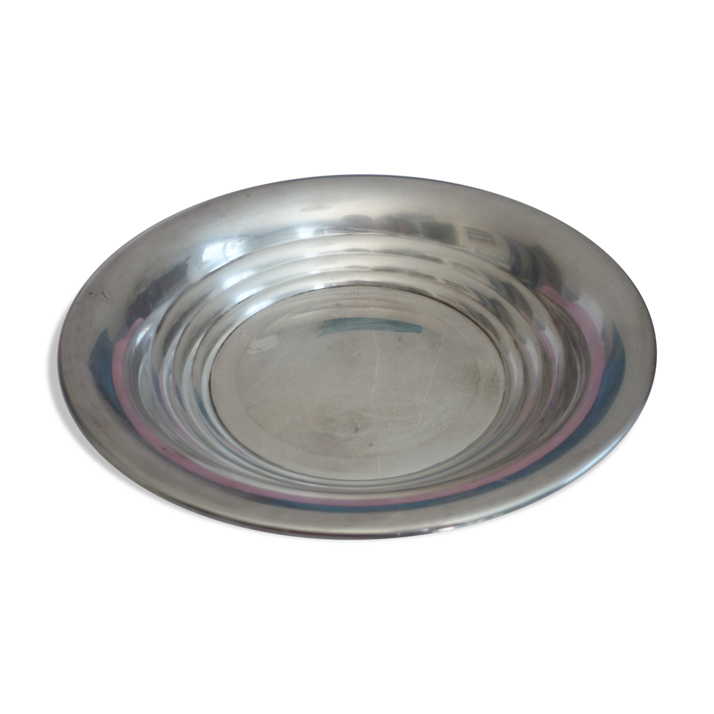 Plat rond en metal argenté st medard | Selency
