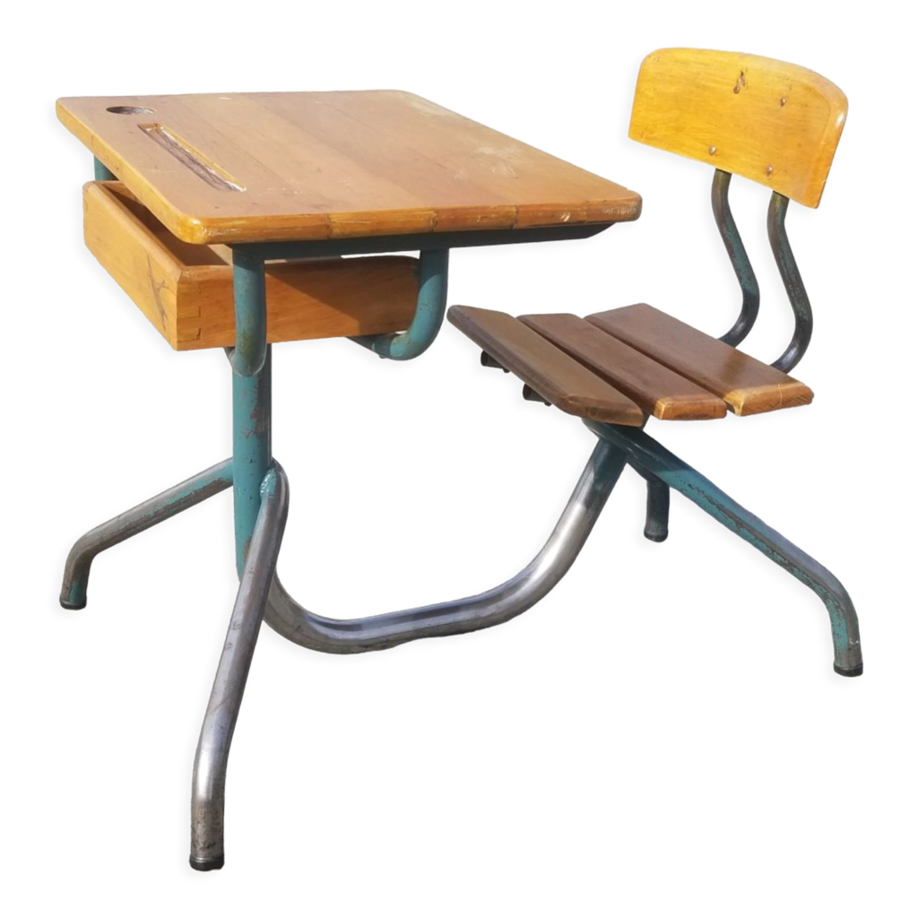 Bureau d'écolier vintage 1 place années 50 | Selency