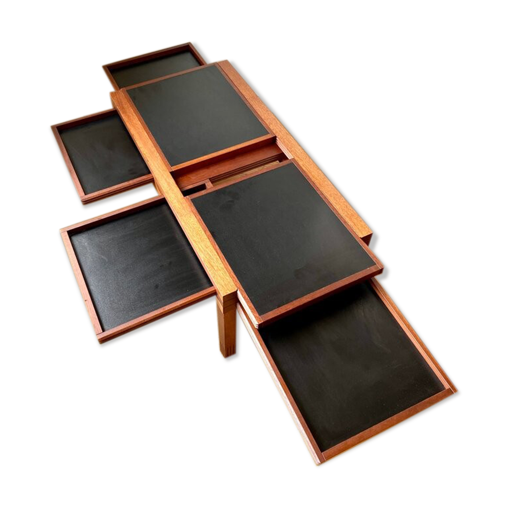 Table basse modulable Hexa par Bernard Vuarnesson pour Sculptures Jeux années 1980' | Selency