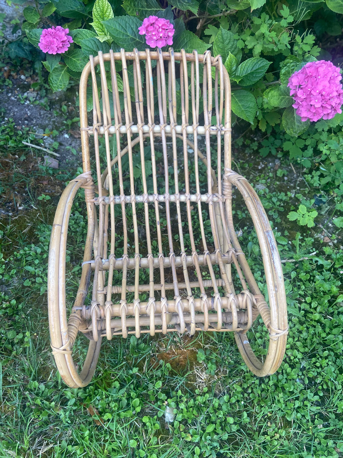 Rocking-chair rotin vintage enfant | Selency