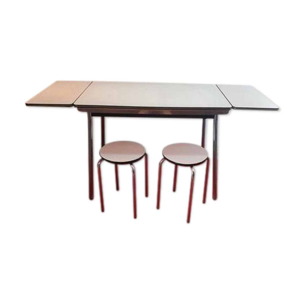 Table à manger à rallonge vintage formica et chrome 1960 | Selency