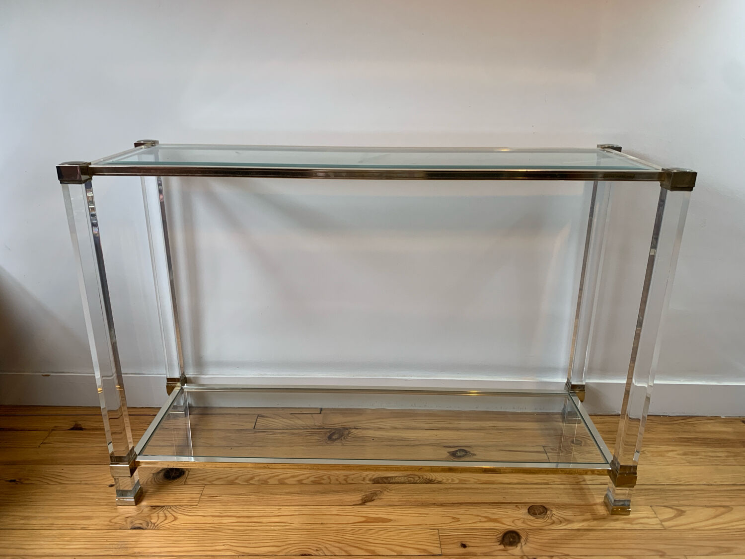 Console Pierre Vandel laquée et lucite | Selency