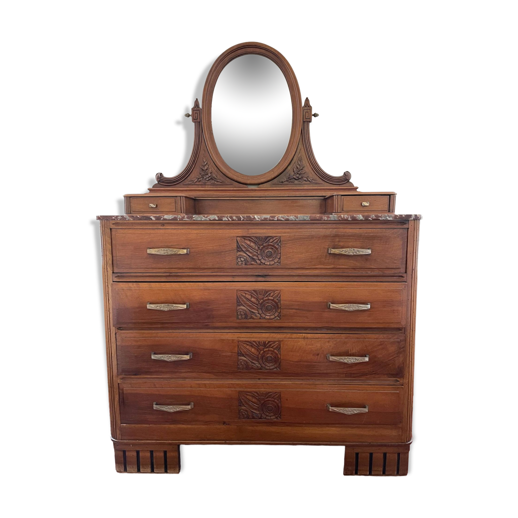 Art deco dresser with mirror store
