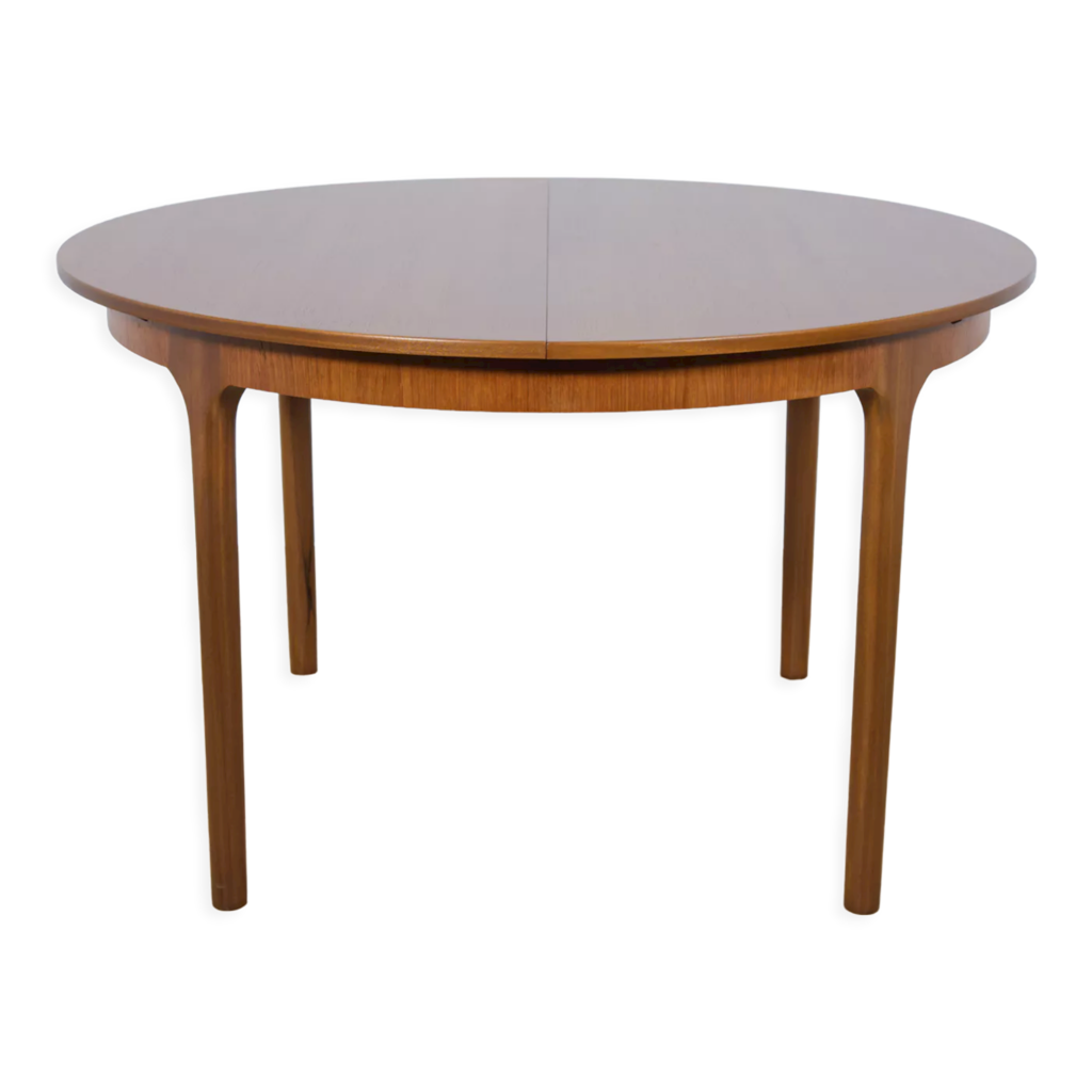 Table à manger ronde extensible de McIntosh, années 1960 | Selency