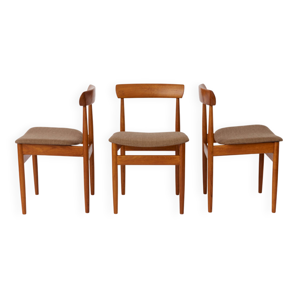 Ensemble de 3 chaises de salle à manger en teck vintage par Farsø ...