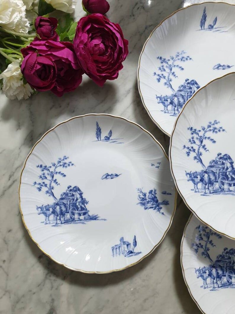 Assiettes creuses anciennes Bernardaud et Cie porcelaine de Limoges ...