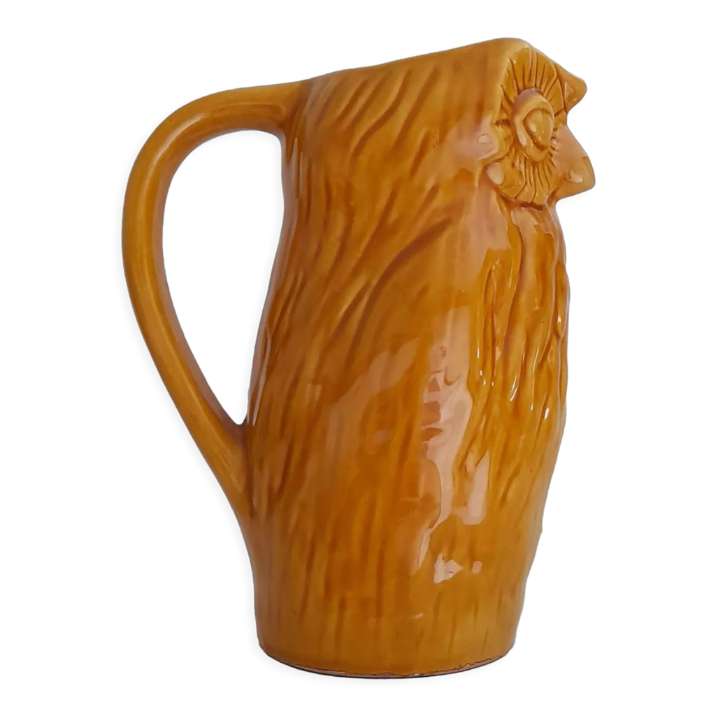 Carafe vintage hibou en barbotine | Selency