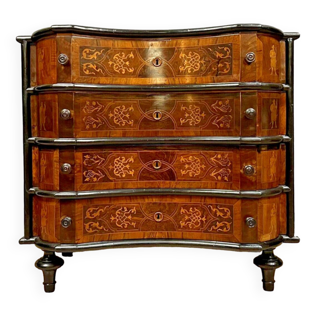 Commode Baroque époque Louis XV en bois noirci et marqueterie vers 1750 ...