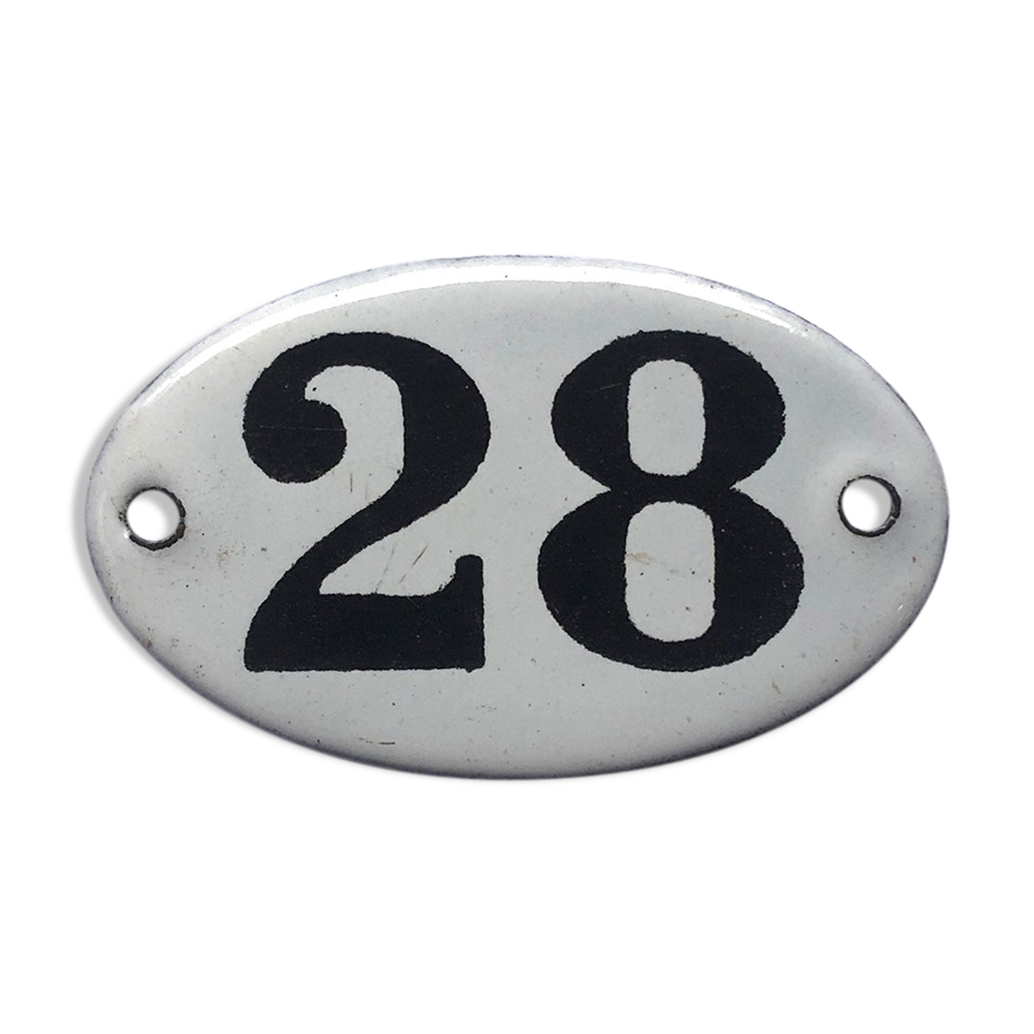 Plaque émaillée chiffre 28 | Selency
