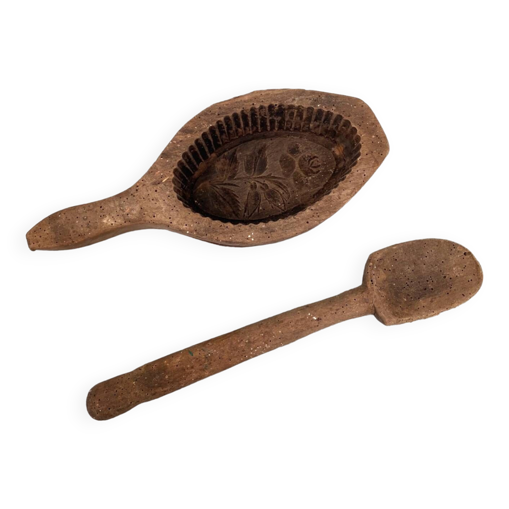 Moule à beurre et sa cuillère en bois | Selency