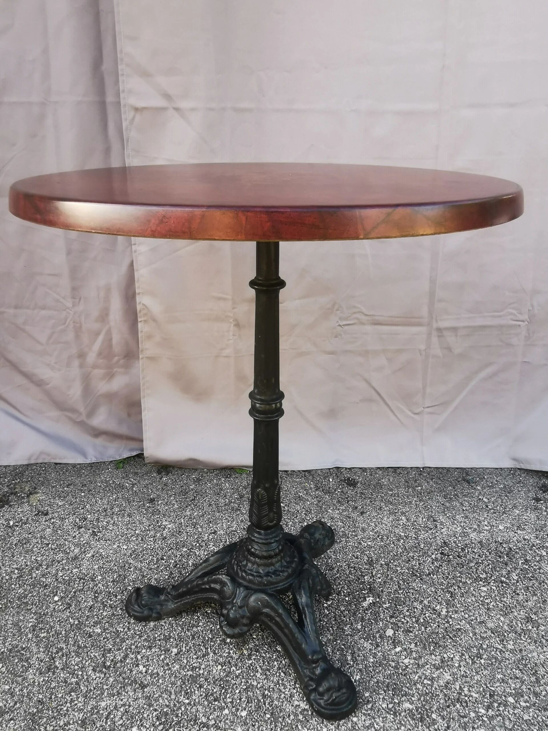 Guéridon de bistrot vintage "plateau marron" | Selency