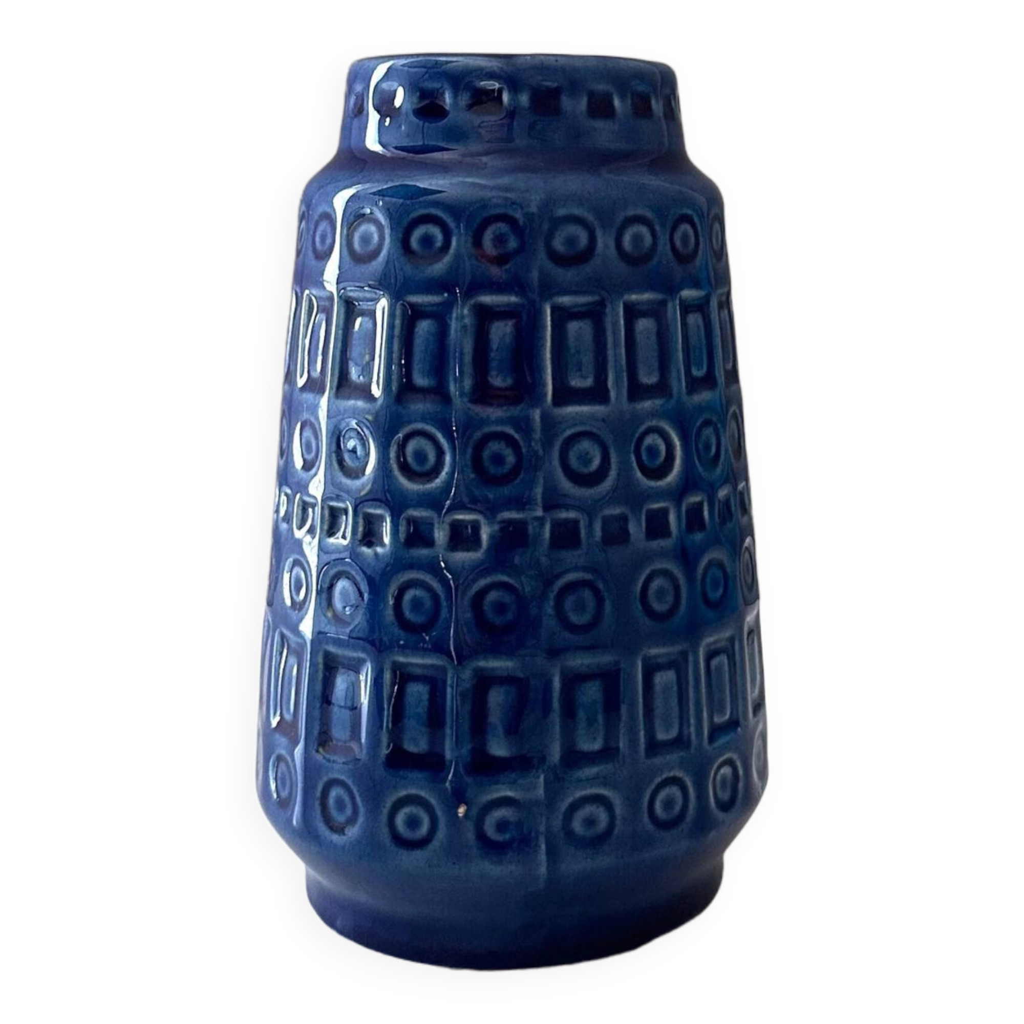 Vase Scheurich Inka 260 18, vase à fleurs, céramique, bleu, poterie ...