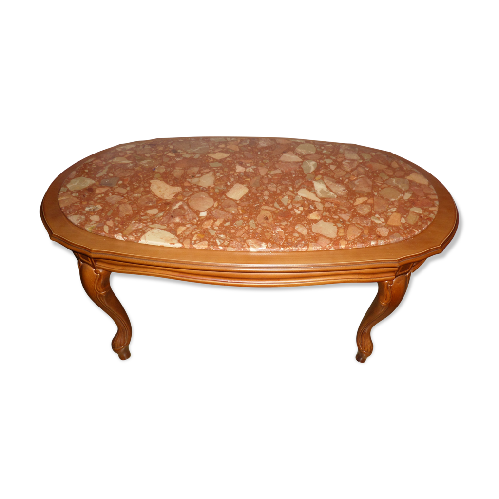 Table basse marbre et chêne | Selency