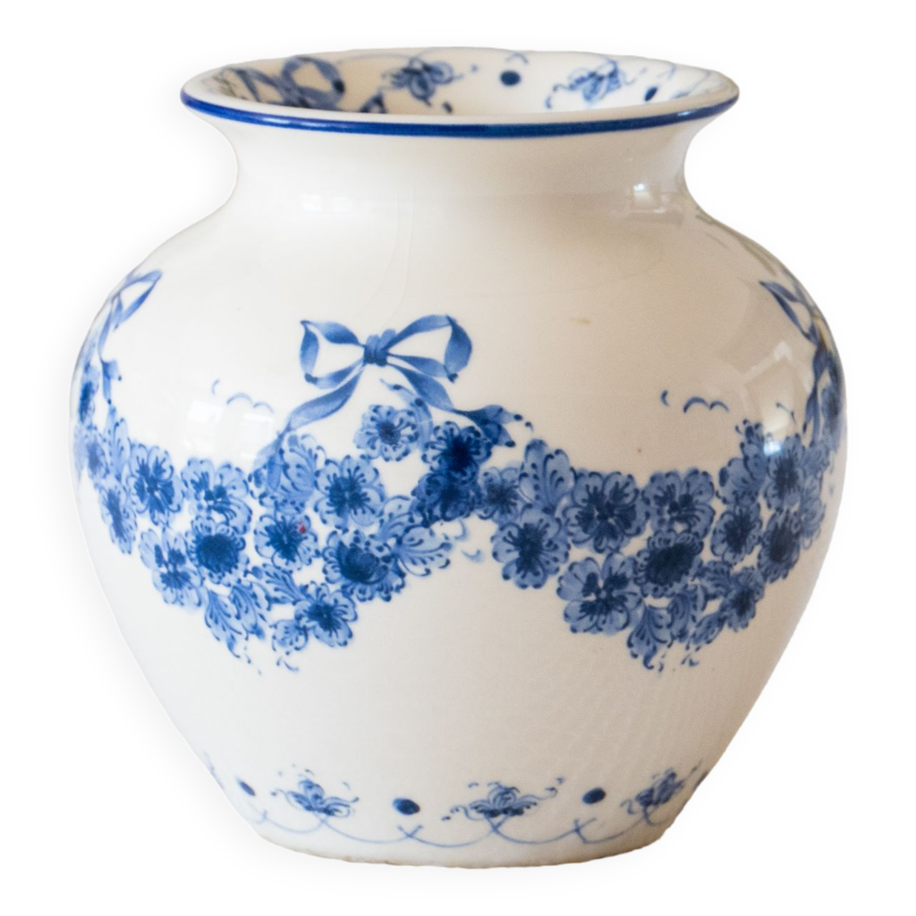 Vase boule signé Sia "Blue Garland" | Selency