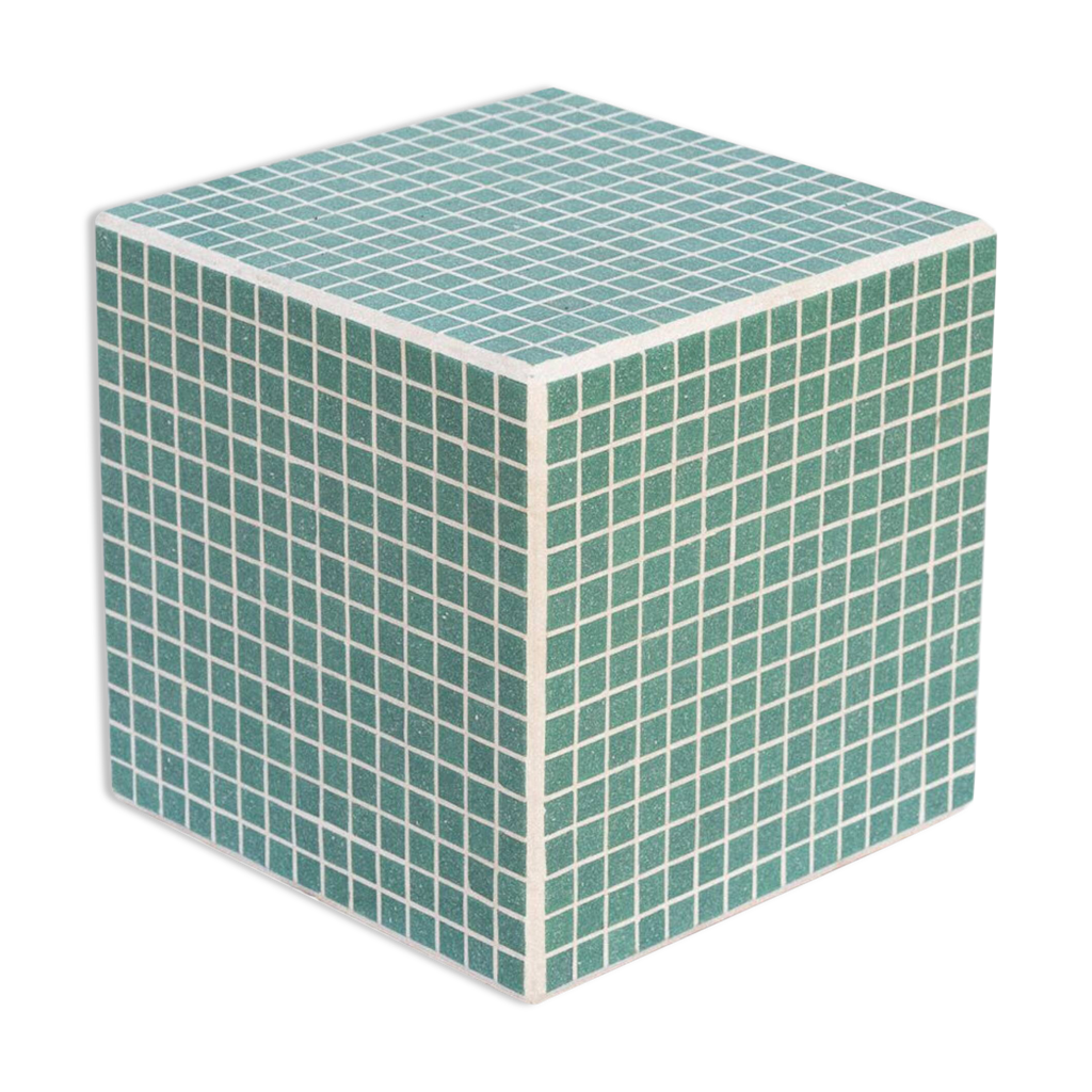 Cube bleu céladon table d'appoint 33x33 cm | Selency