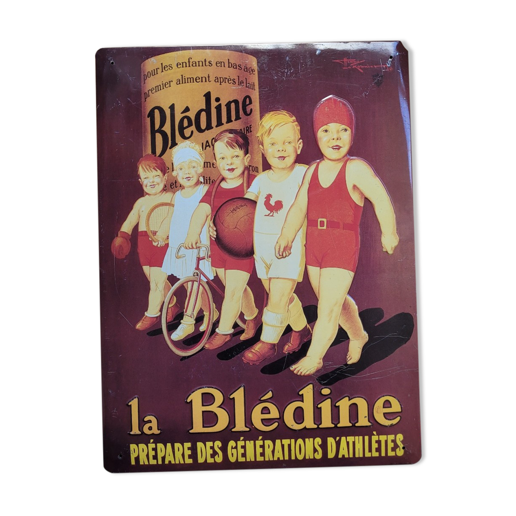 Plaque publicitaire en métal Blédine | Selency