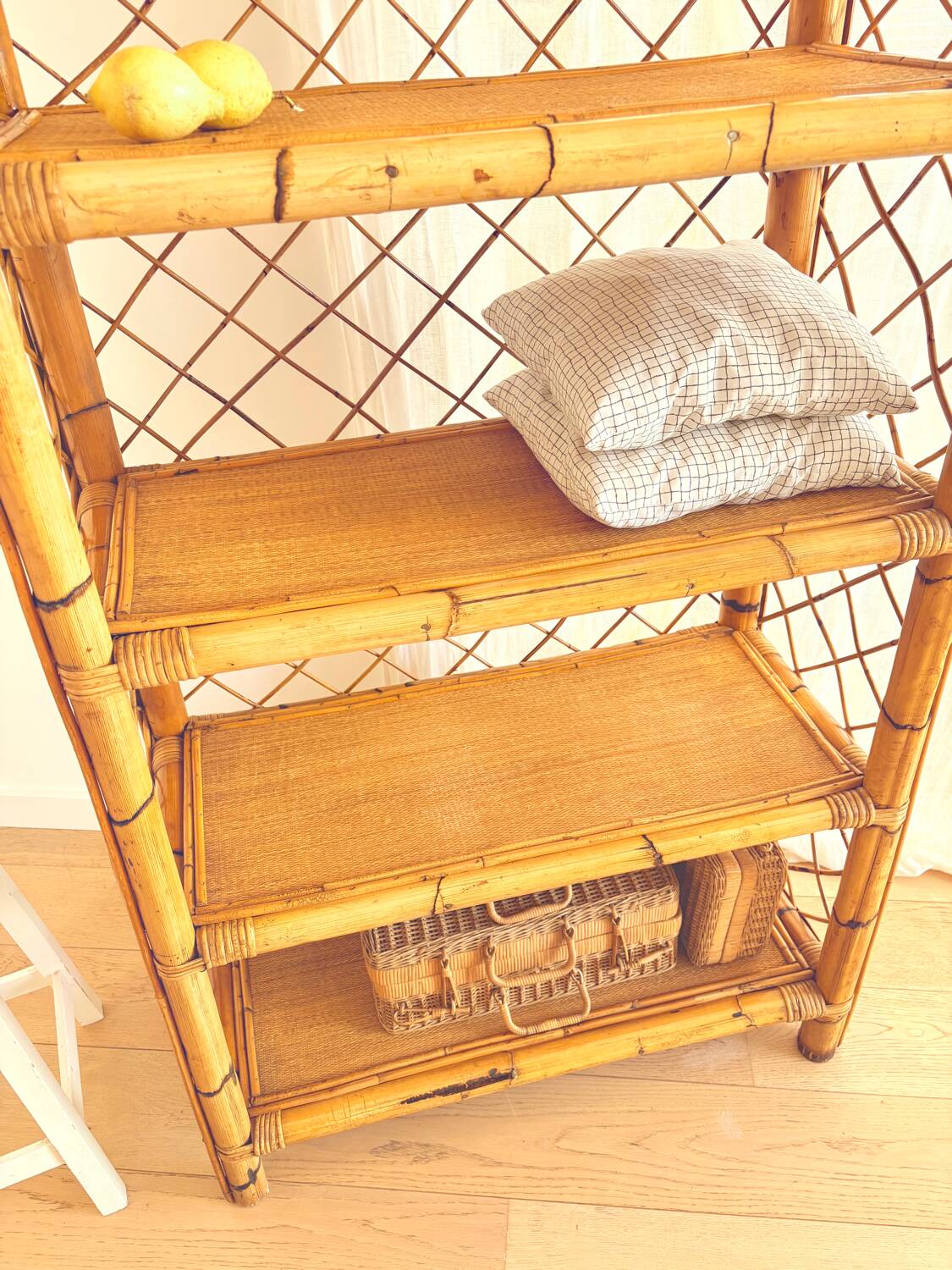 Sublime bibliothèque rotin vintage | Selency