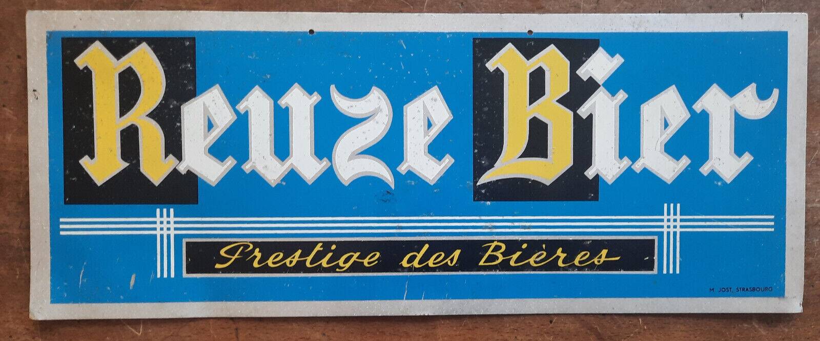 Ancienne plaque en tôle "Reuze Bier" prestige des bières 16x42cm 1950 ...