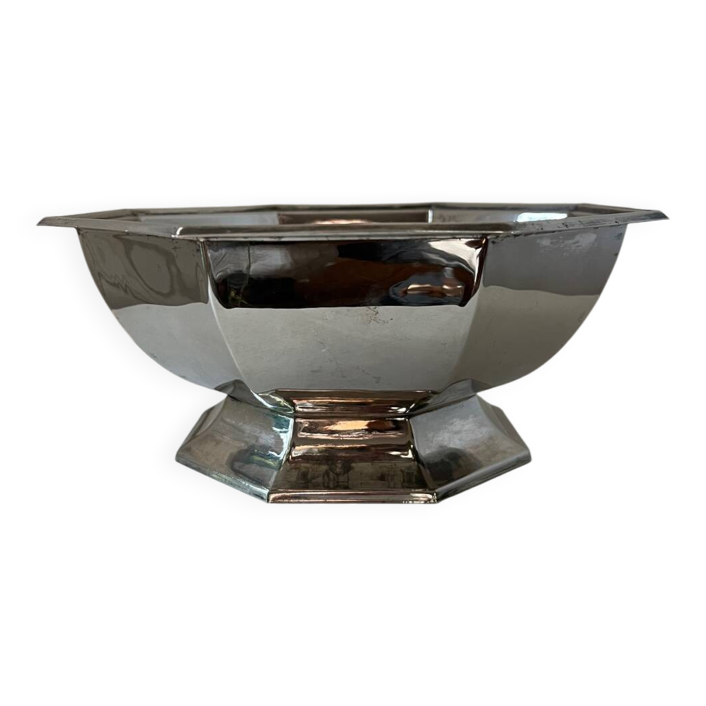 Saladier, coupe à fruits en métal argenté vintage | Selency
