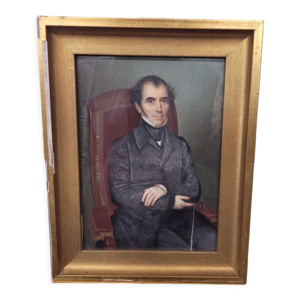 Huile sur carton signée Flavien Emmanuel Chabanne, (1799/1859) | Selency