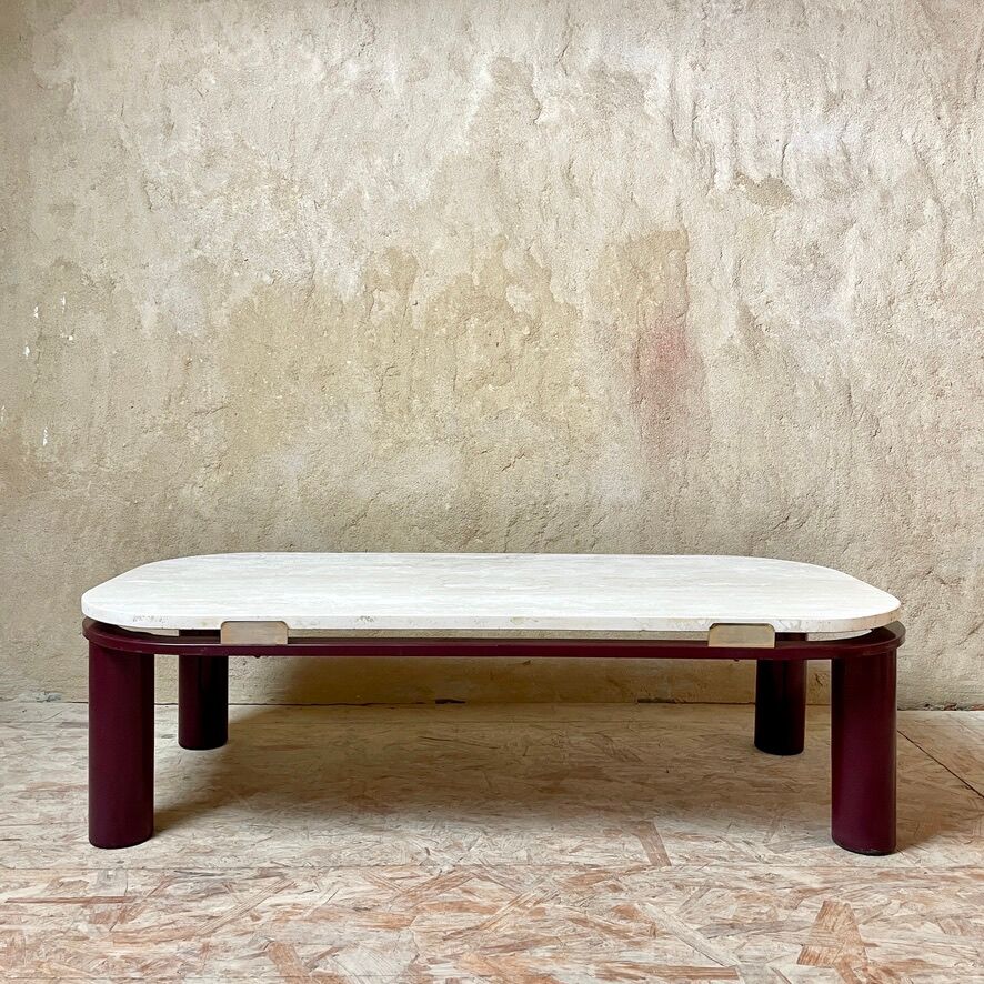 Table basse Travertin métal - Roche & Bobois | Selency