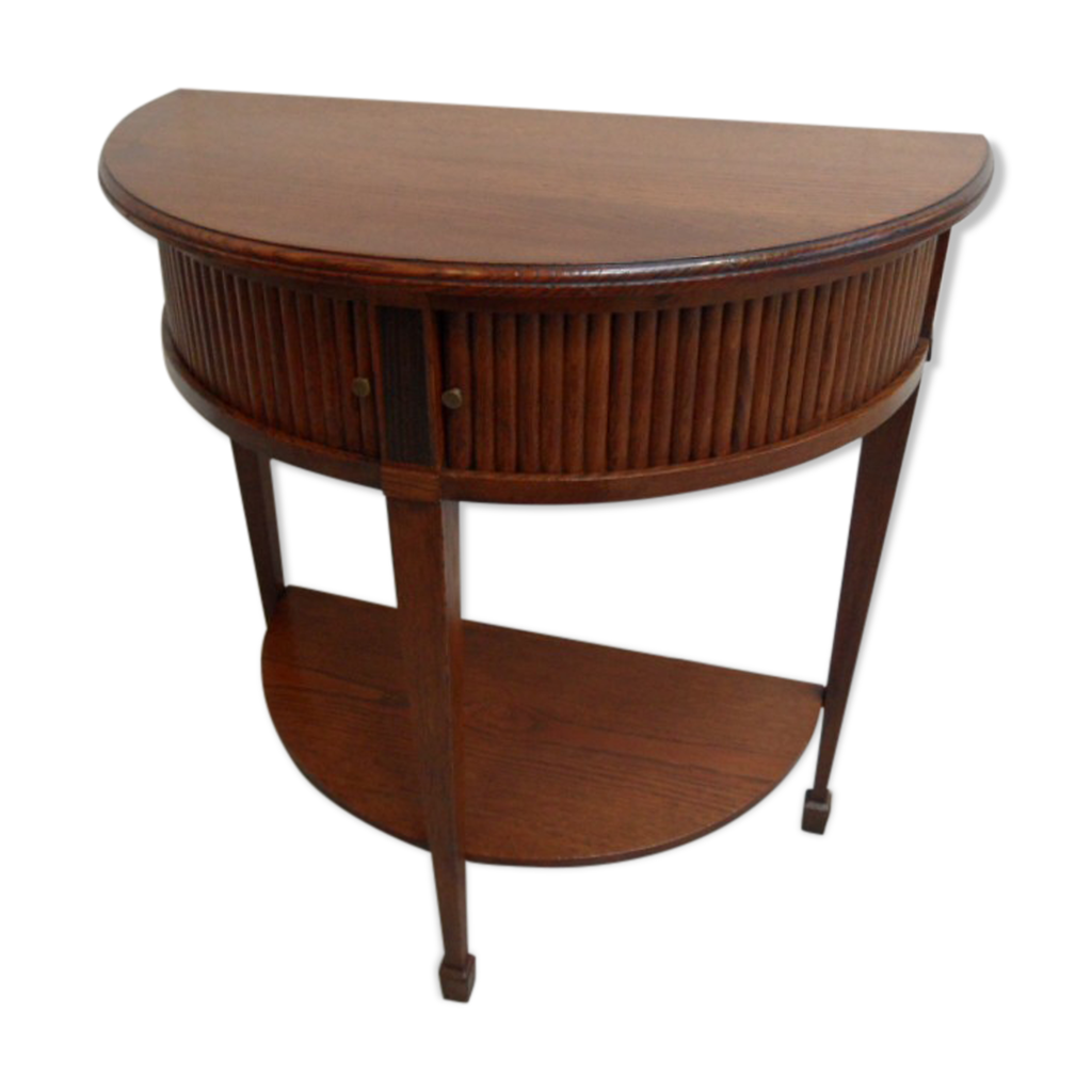 Table d’appoint demi-lune en chêne vintage | Selency