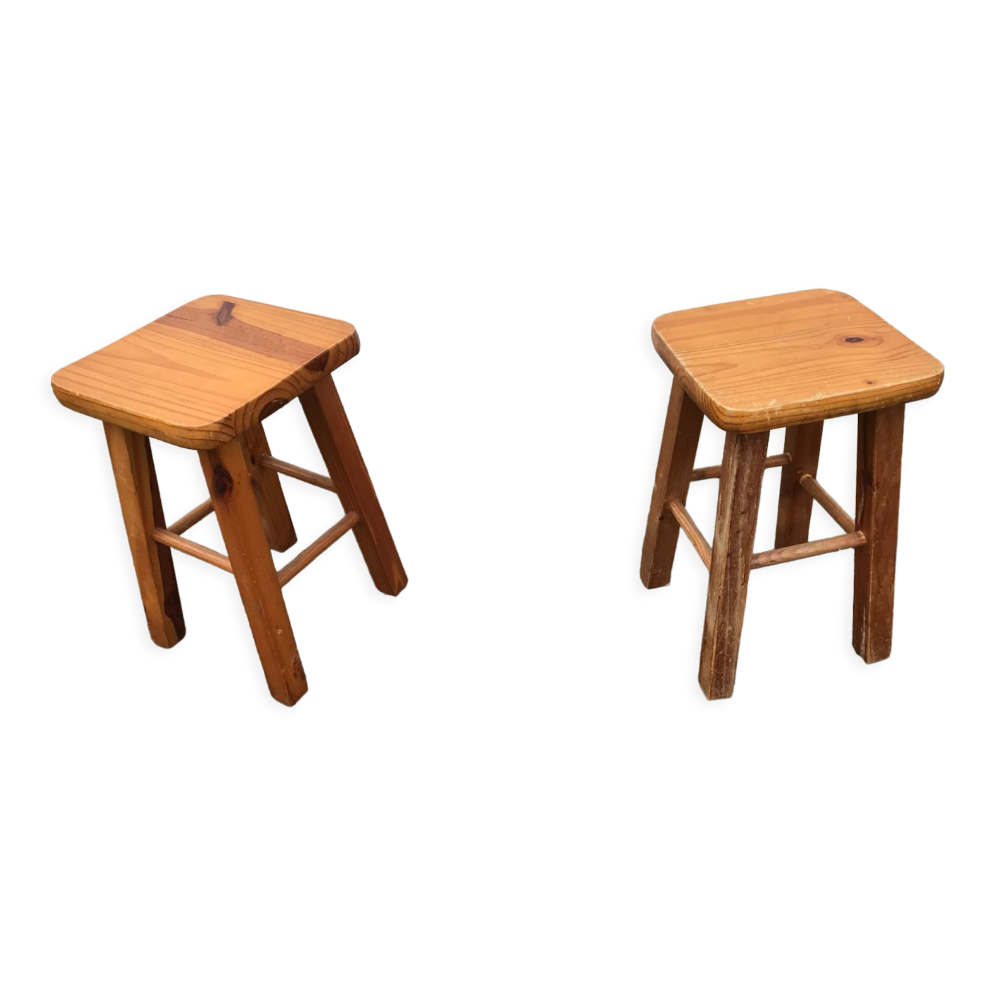 Paire de tabourets pin vintage | Selency