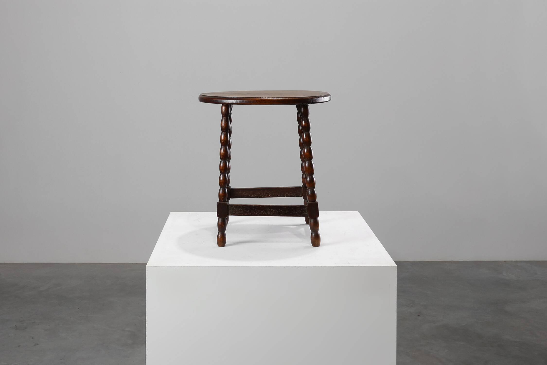 Tabouret en chêne rustique provincial français, vers 1900 | Selency
