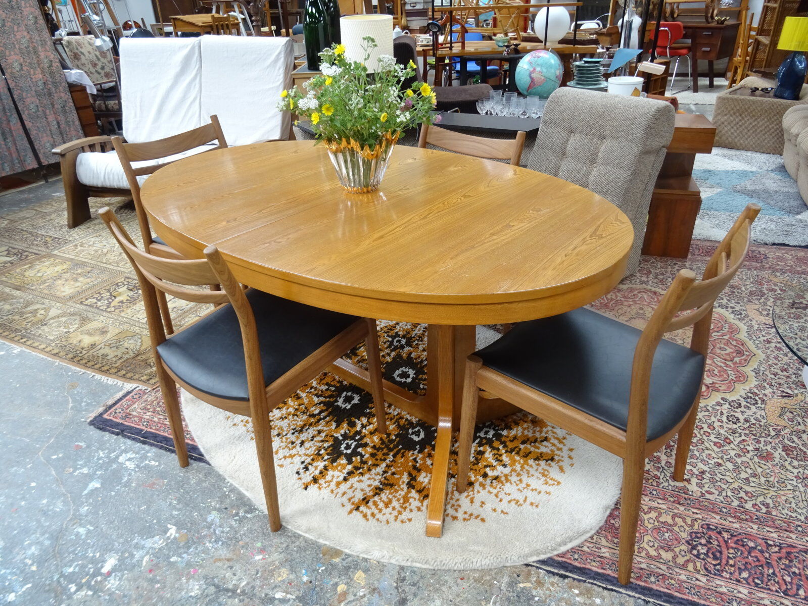 Table ovale extensible baumann en orme | Selency