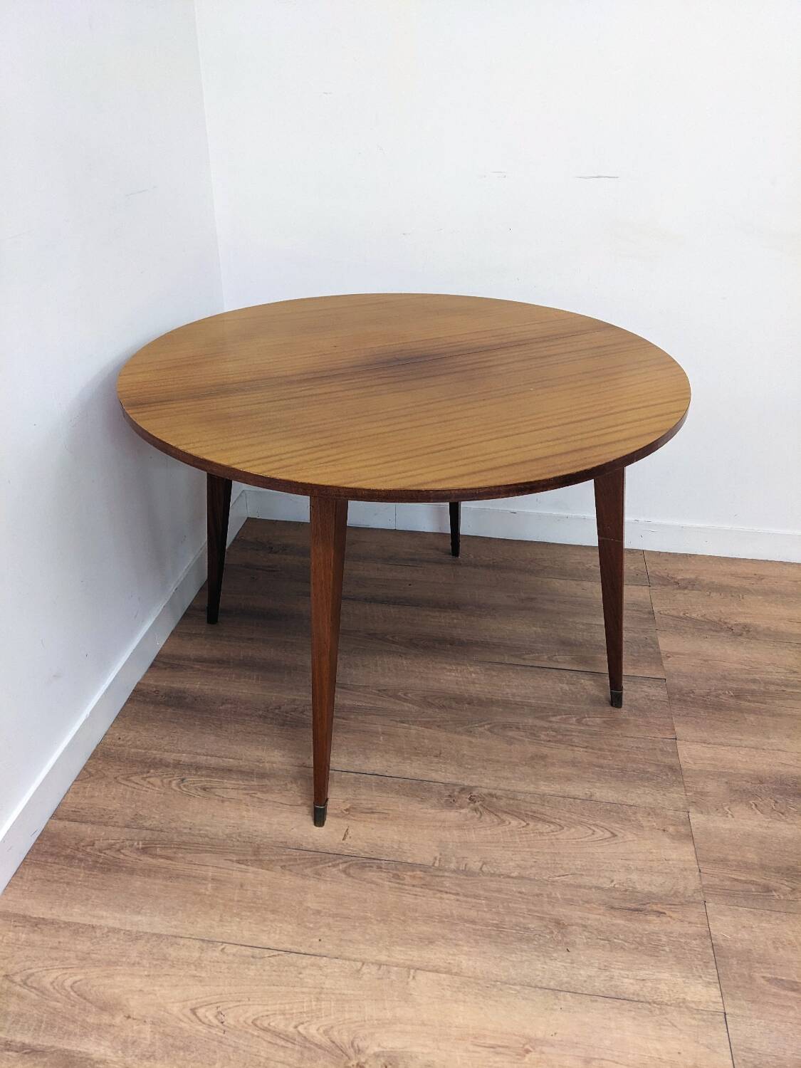 Table a manger modulable vintage en bois ronde ou ovale | Selency