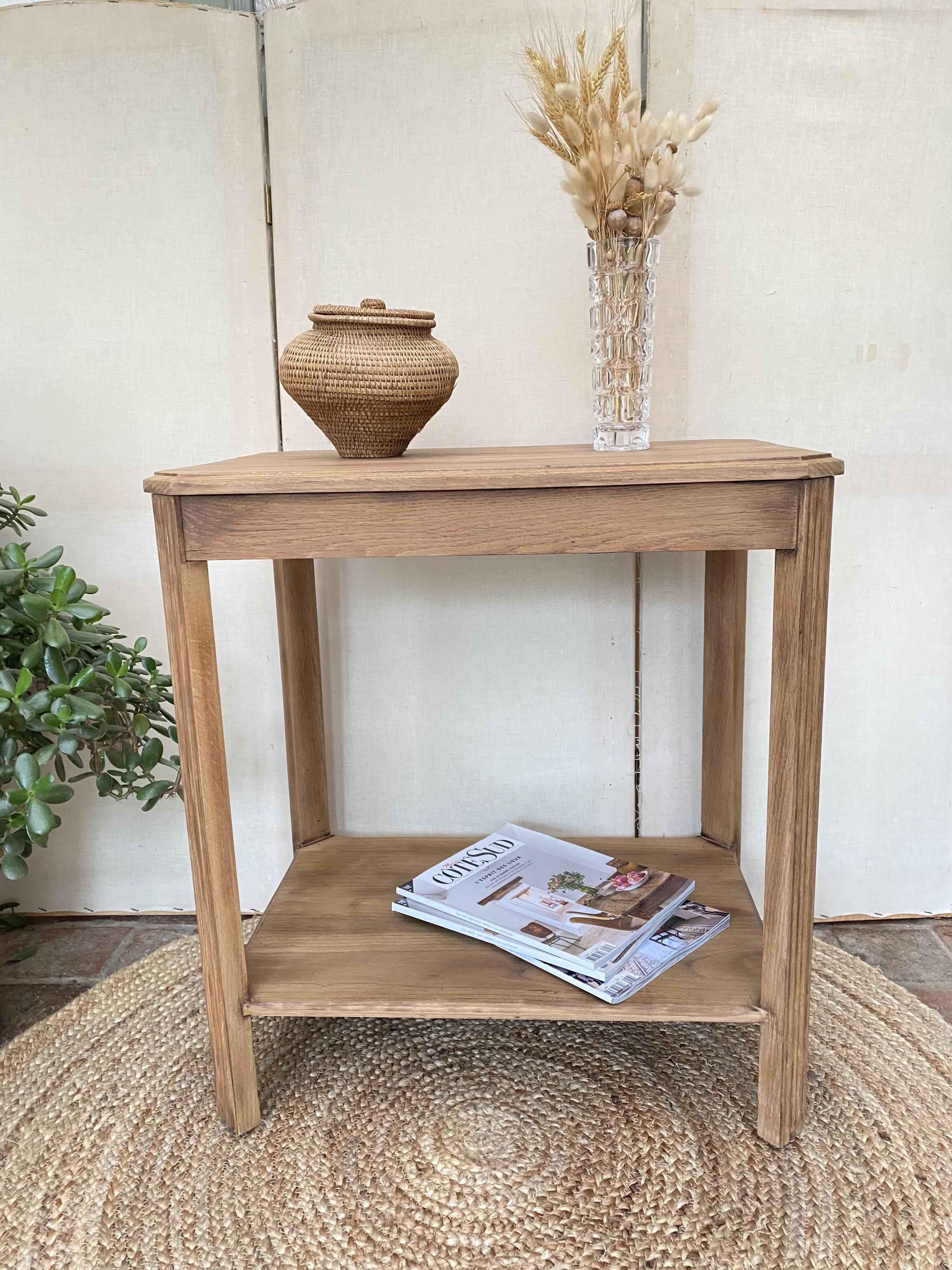 Table d’appoint, console en chêne massif | Selency