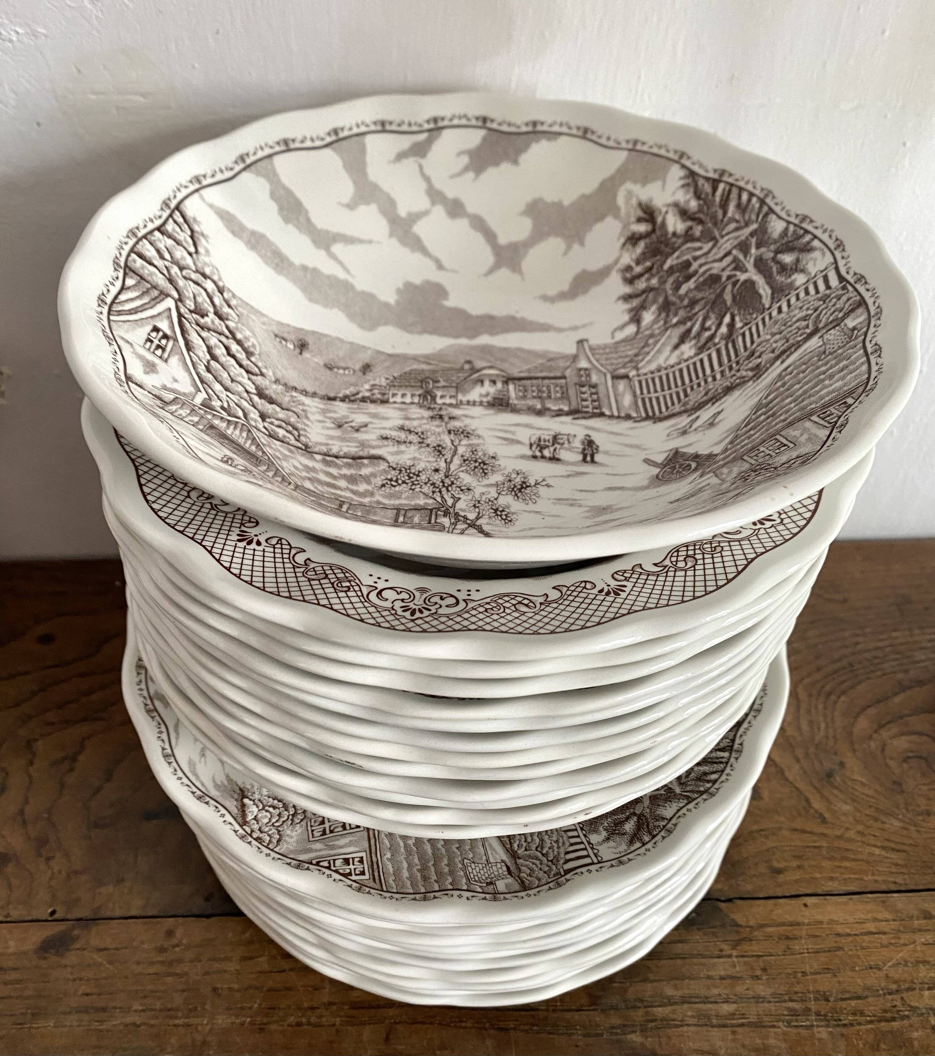 Assiettes plates et creuses Swiss landscape Italy 25 pièces | Selency