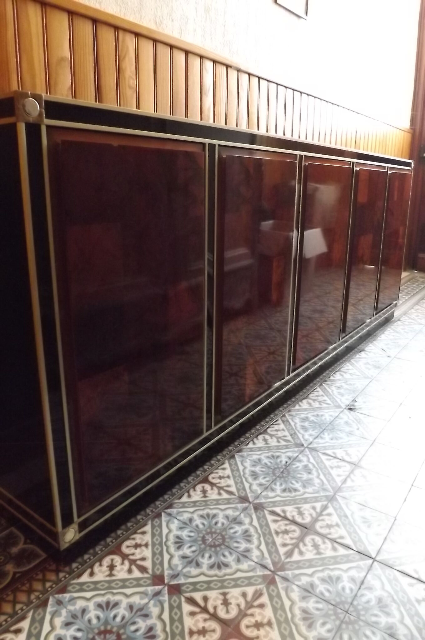 Enfilade Mario Sabot loupe laqué noir 1970 vintage willy rizzo romeo ...