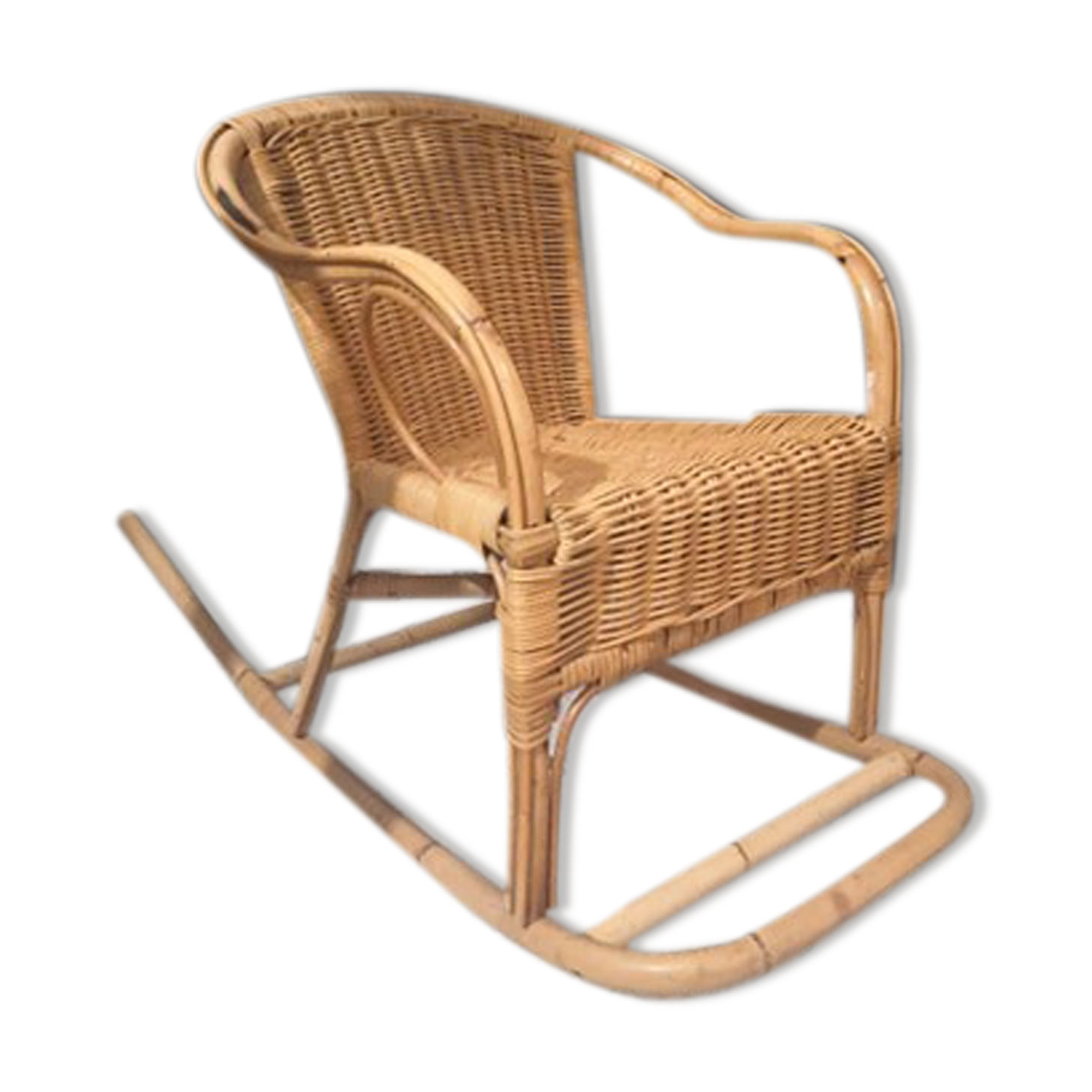 Rocking chair pour enfant en rotin | Selency
