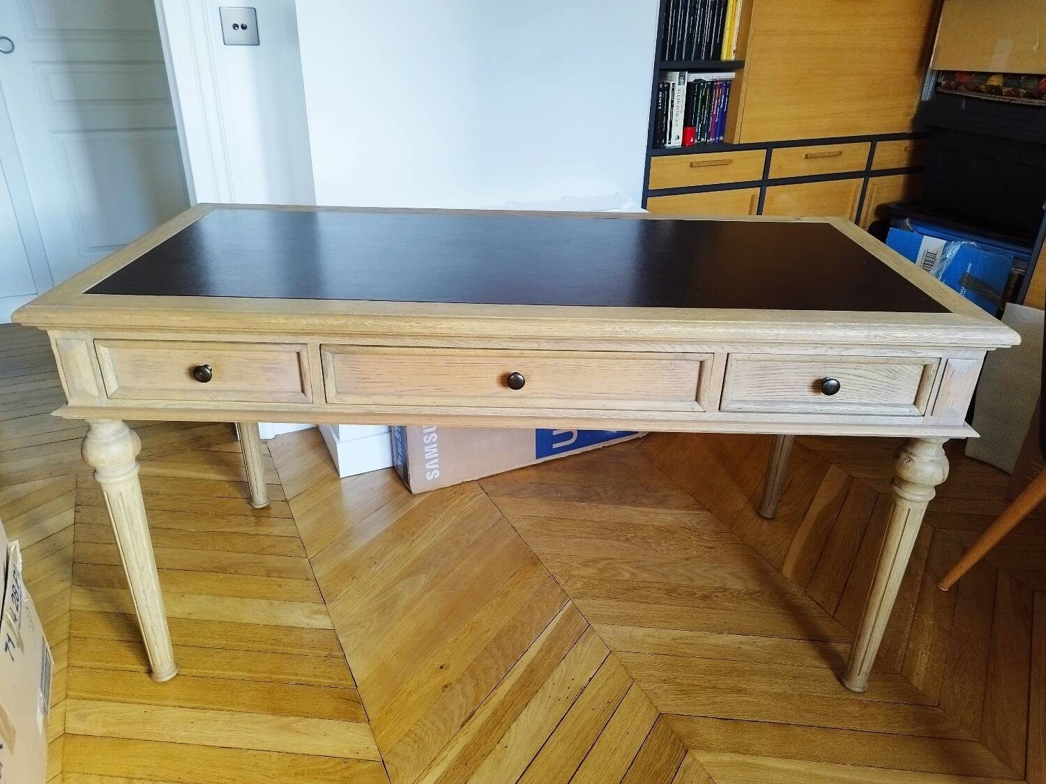 Bureau Directoire chêne naturel massif, esprit contemporain, | Selency