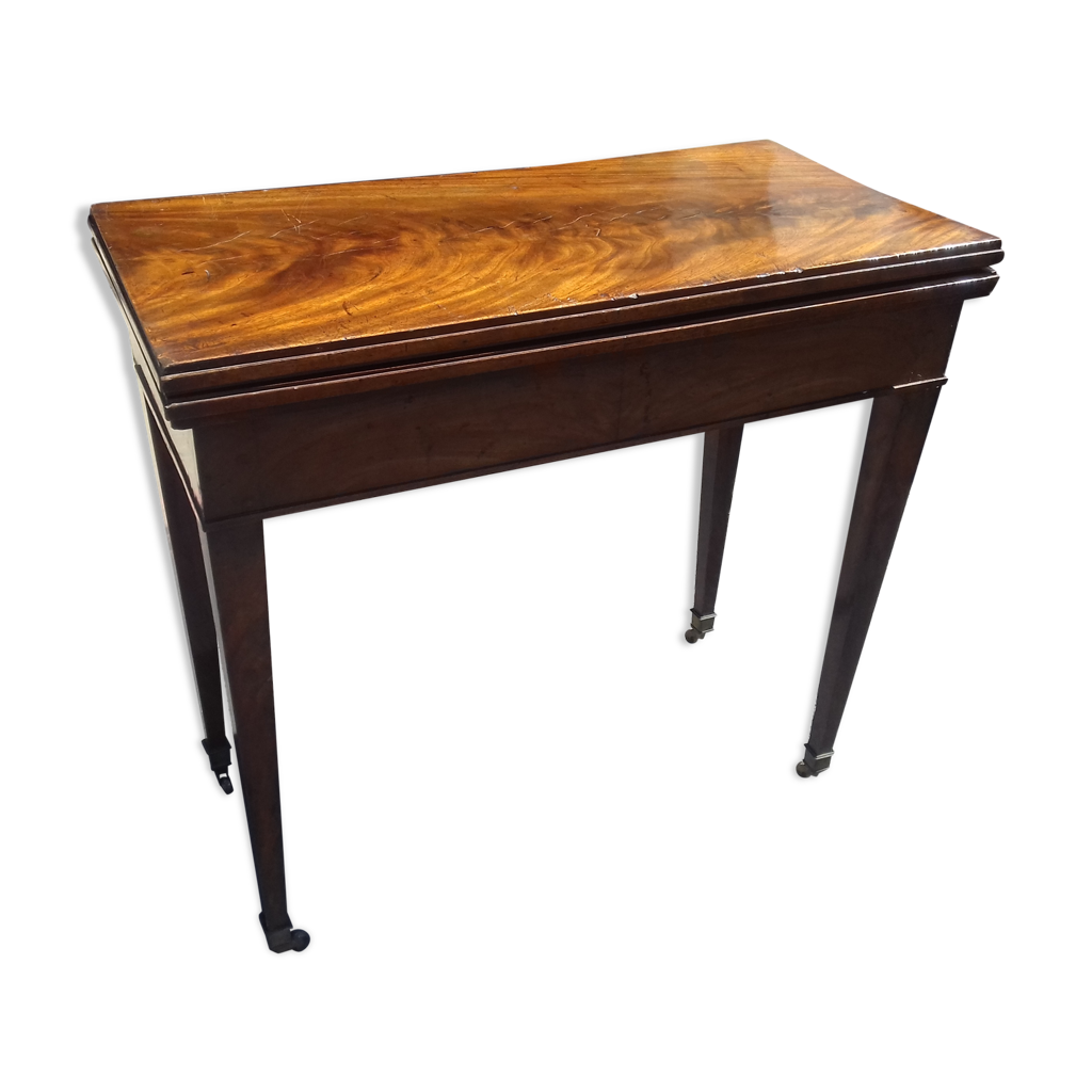 Console transformable en table à jeu époque directoire en acajou de Cuba | Selency