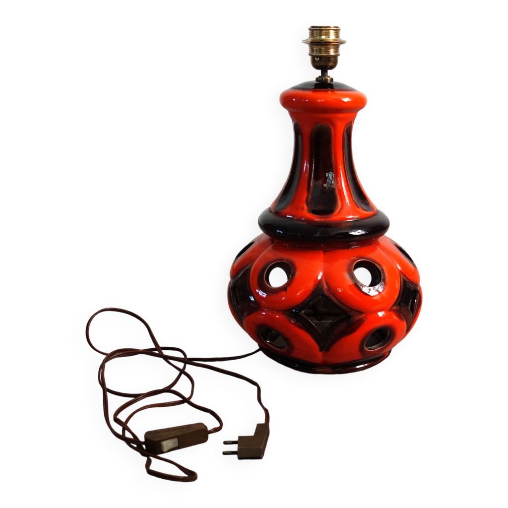 Pieds de lampe de sol céramique années 70 | Selency