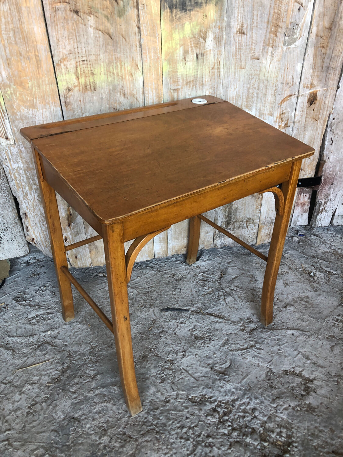 Bureau pupitre style baumann bois tablette relevable | Selency