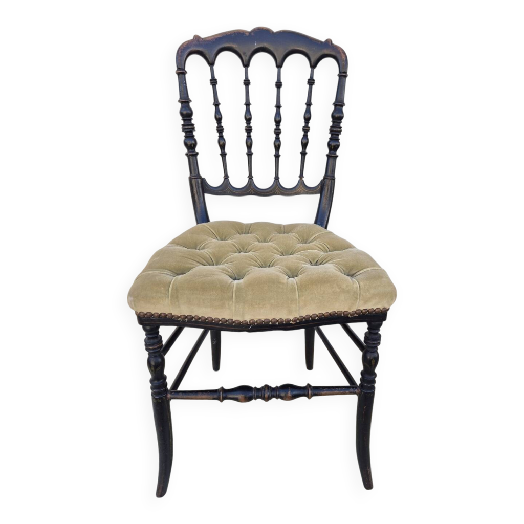 Chaise Napoléon III en bois noirci 19éme | Selency