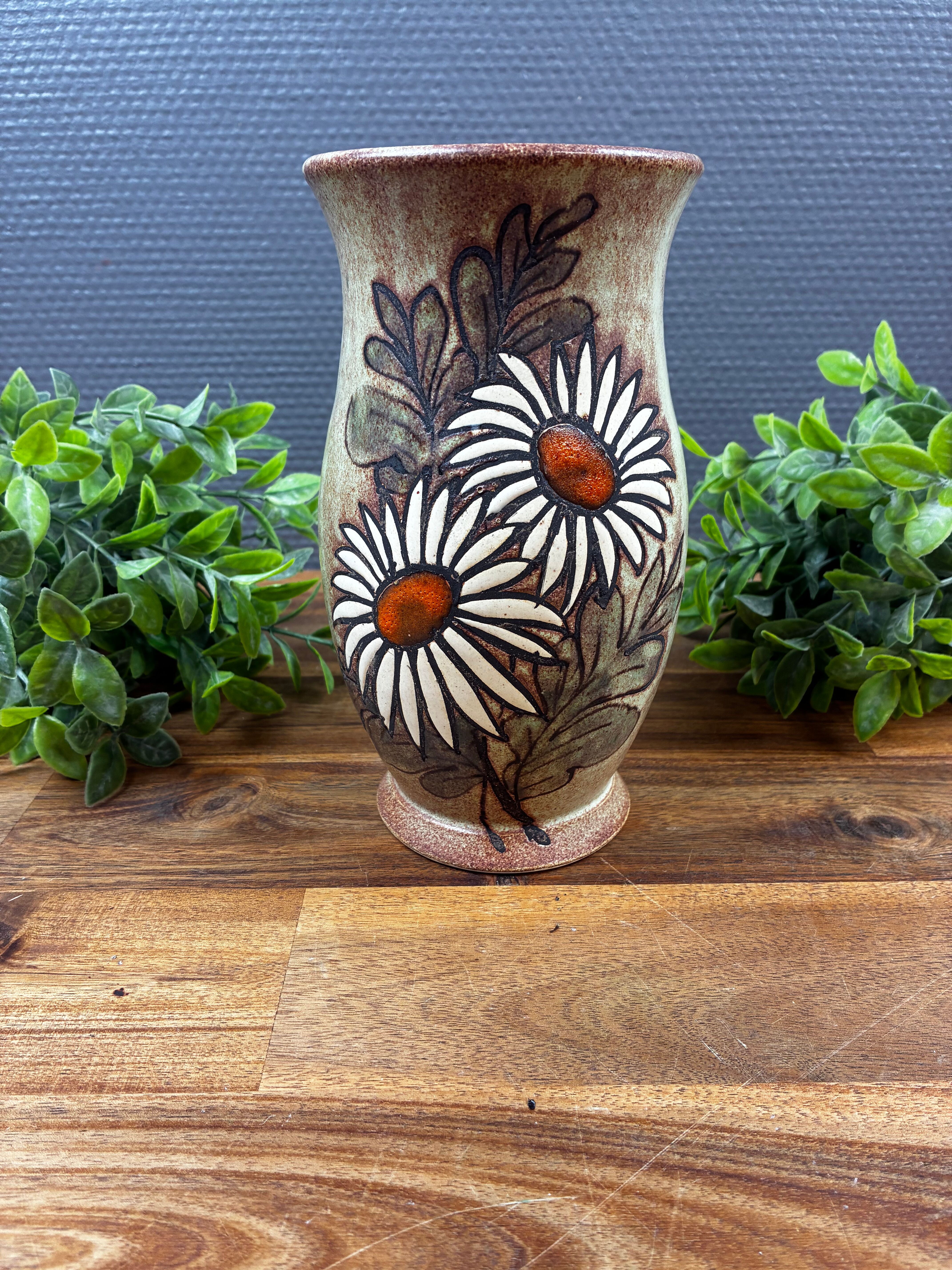 Vase Vallauris en Céramique Décor Marguerites – Vintage Années 60/70 ...