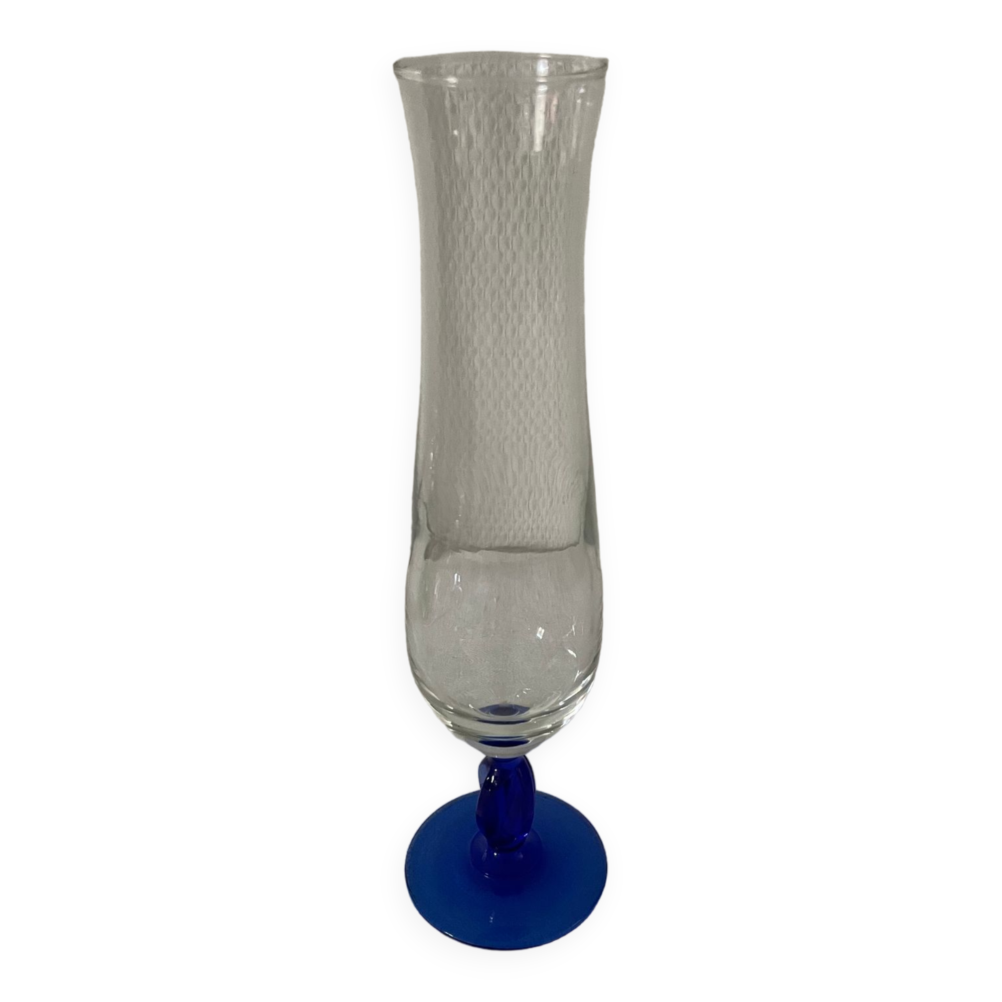 Soliflore en verre, pied bleu | Selency