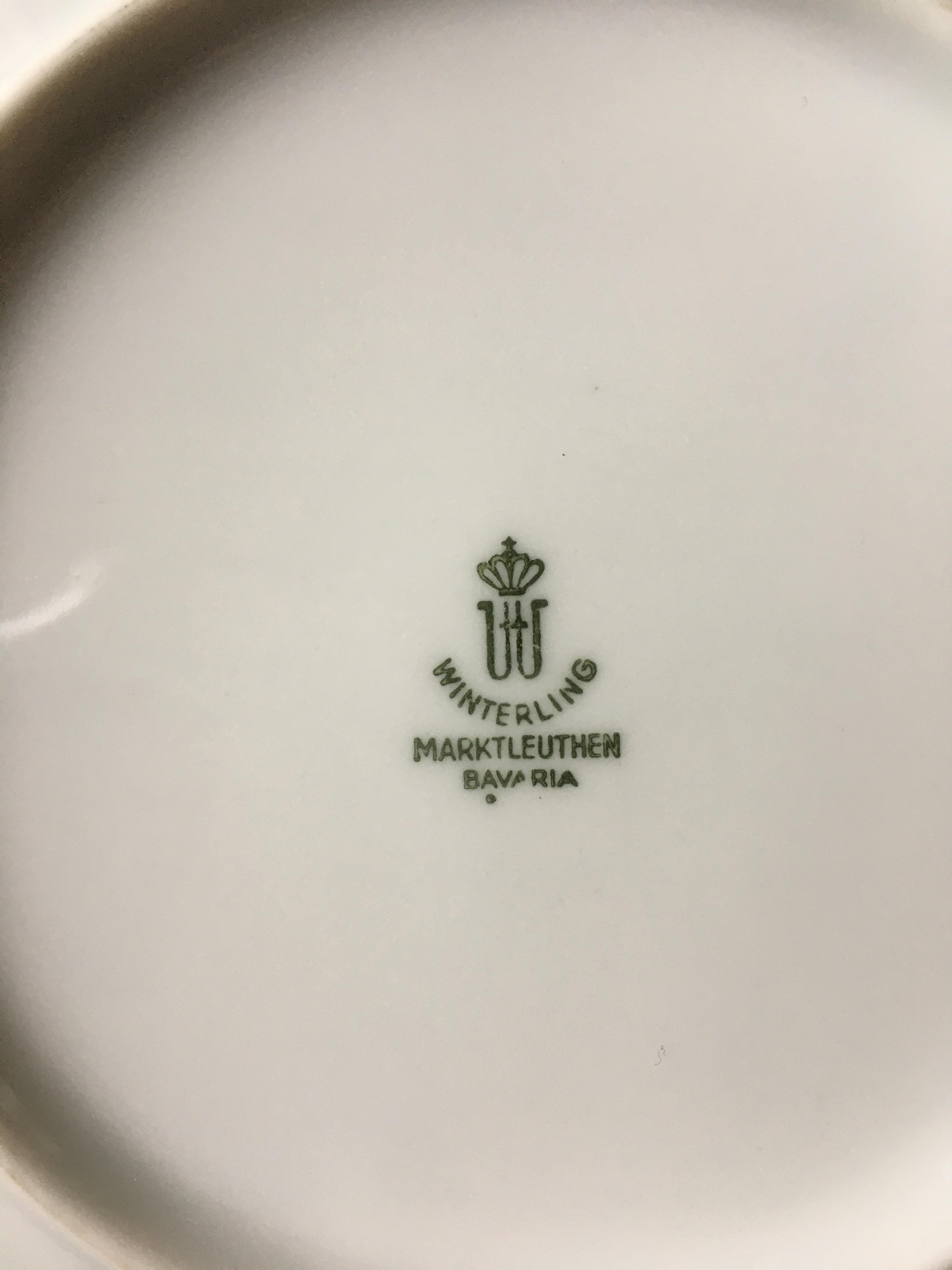 6 assiettes à dessert (années 1970) en porcelaine de Bavaria ...