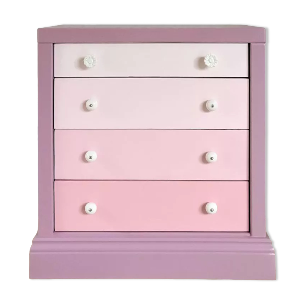 Commode rose des années 1980 après métamorphose. | Selency