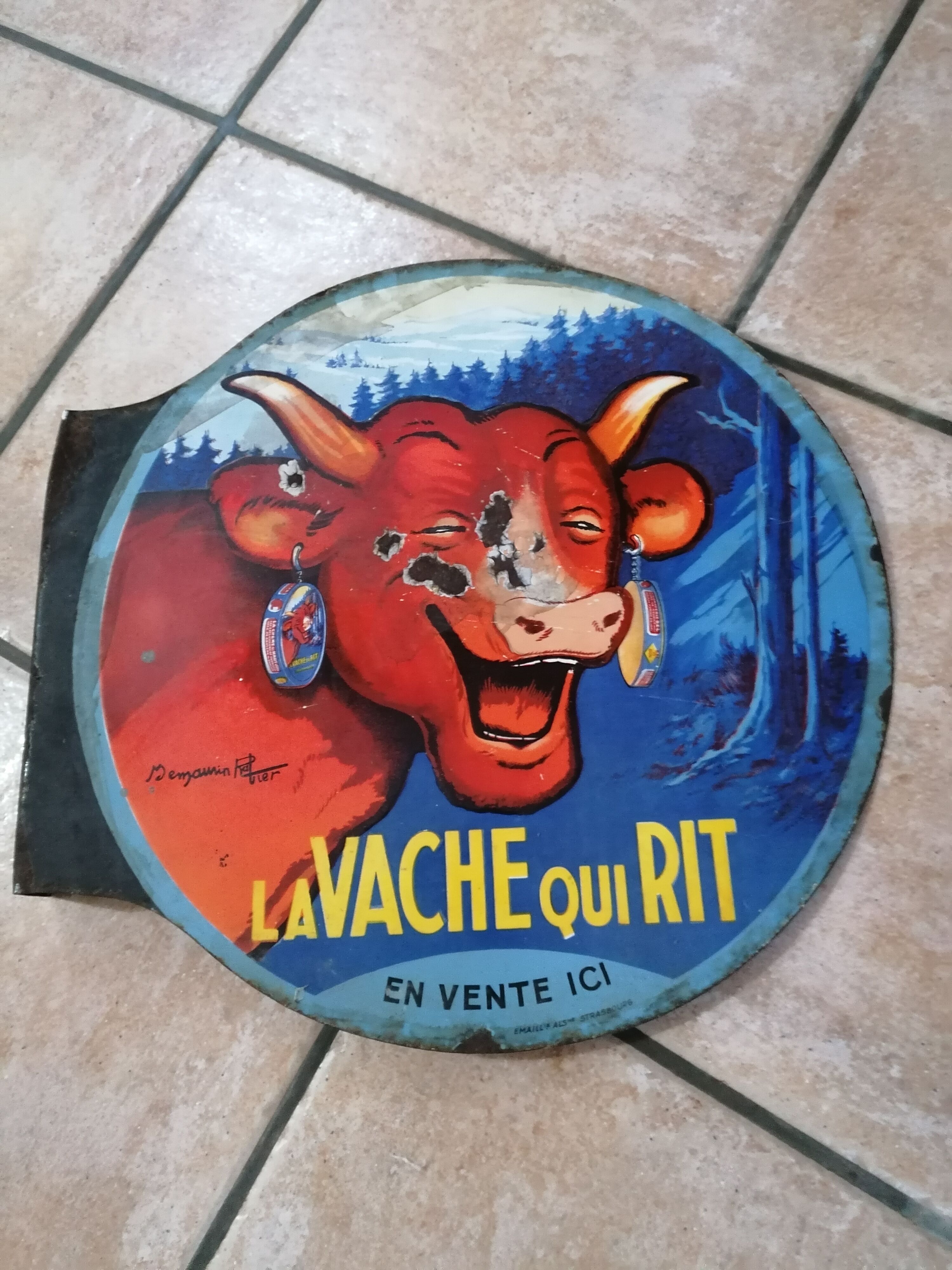 Plaque émaillée La vache qui rit | Selency