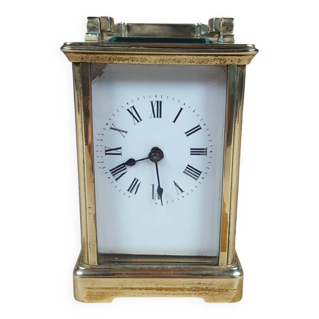Ancienne pendulette d'officier en laiton horloge pendule de voyage ...