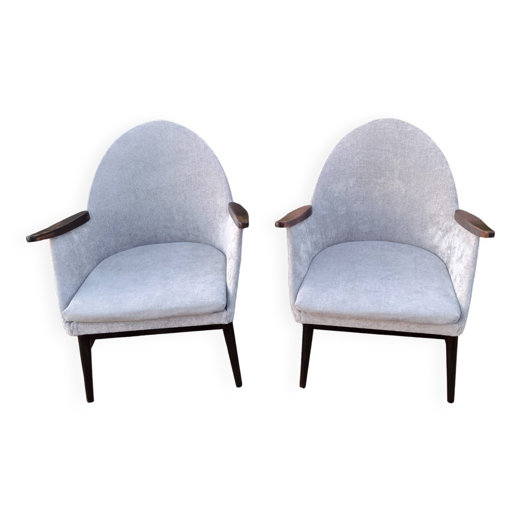 2 fauteuils coquilles restaurés | Selency