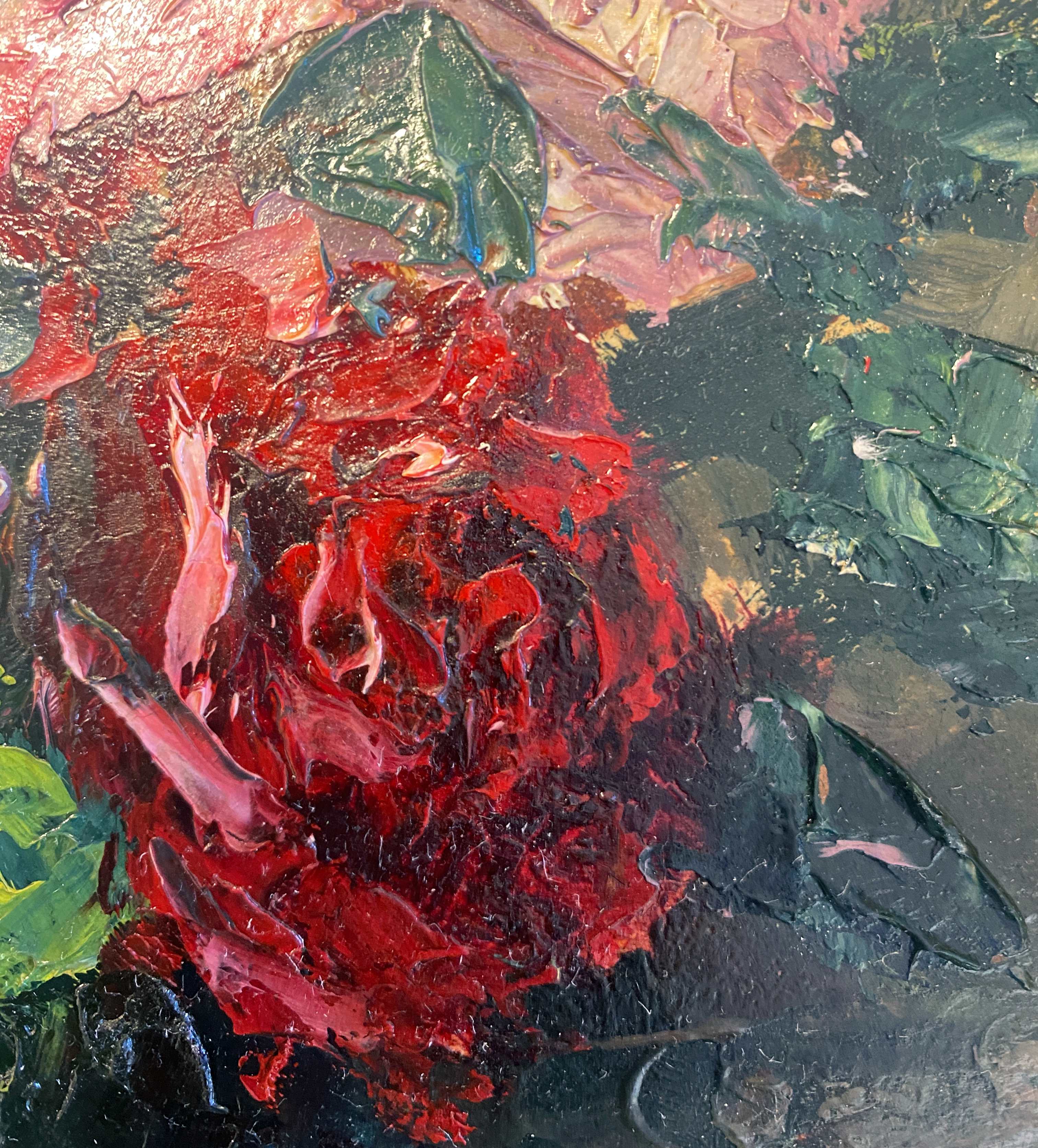 Tableau hsp "bouquet de roses" walter reeves (1882-1900) + cadre | Selency