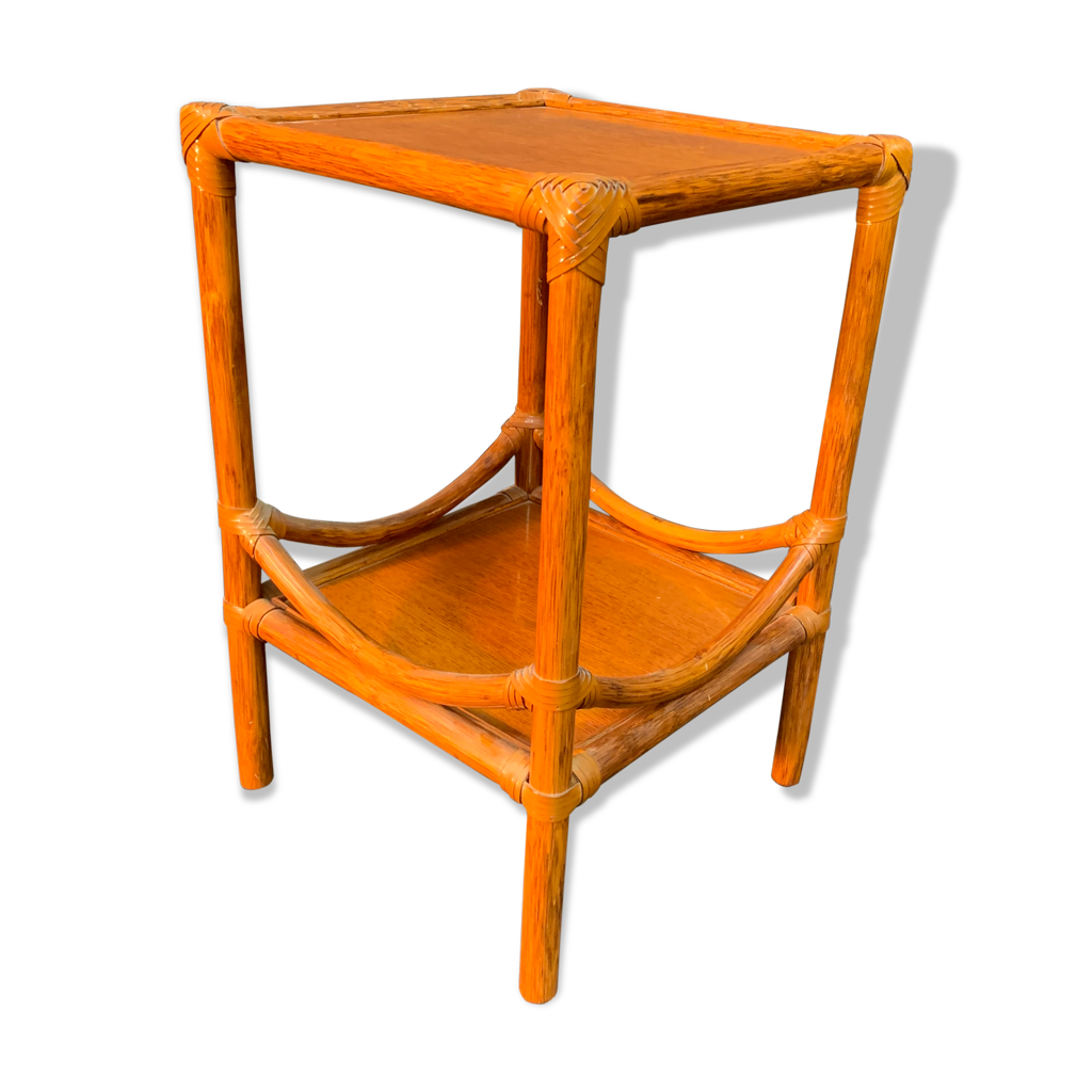 Table d’appoint en rotin , Maugrion 1970 | Selency