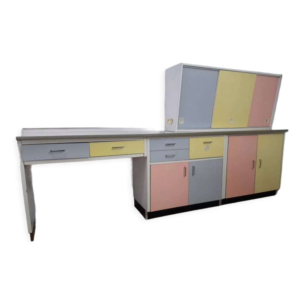 Cuisine vintage en formica couleur pastel 60 | Selency
