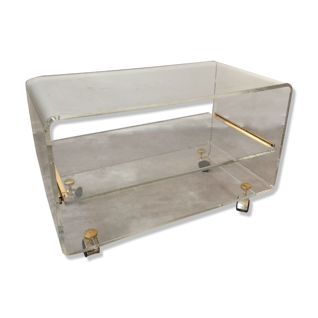 Table basse roulante en plexiglass | Selency